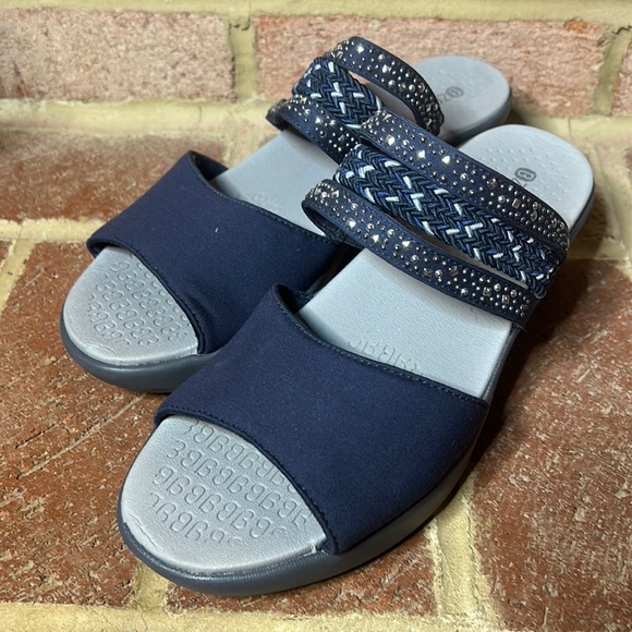 Bzees | Shoes | Bzees Fireworks Navy Sandal 85 Blue | Poshmark